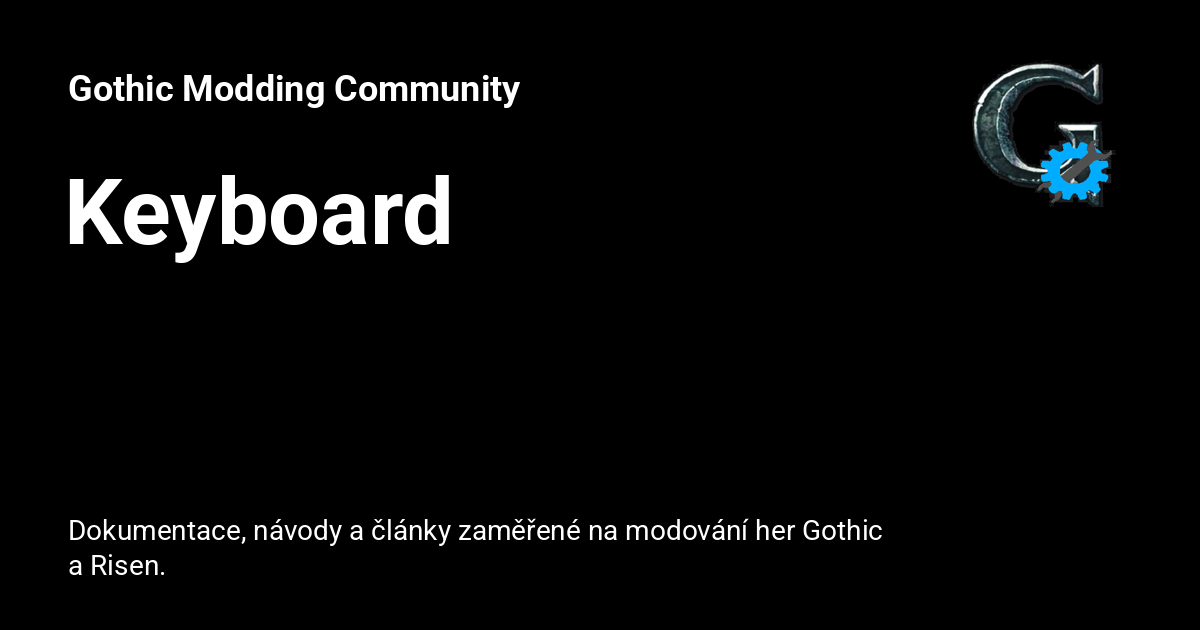 Keyboard - Gothic Modding Community